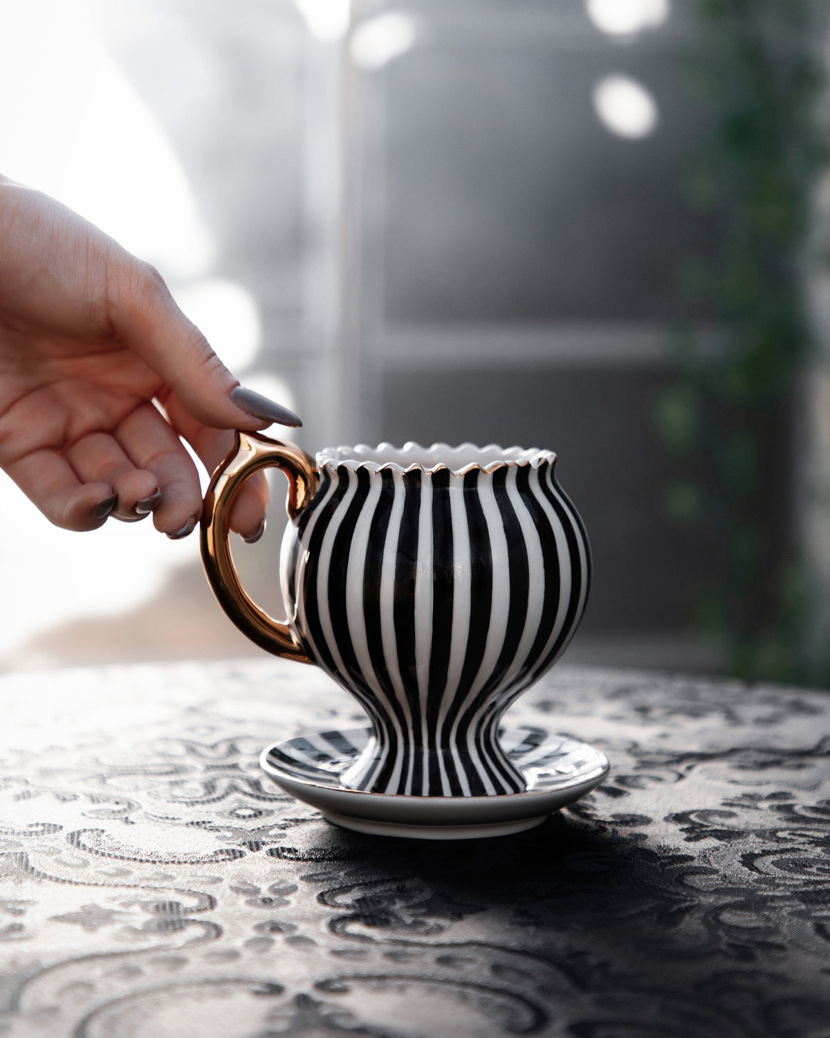 Teacup & Saucer | Grim & Ghostly Tea Set | Lively Ghosts