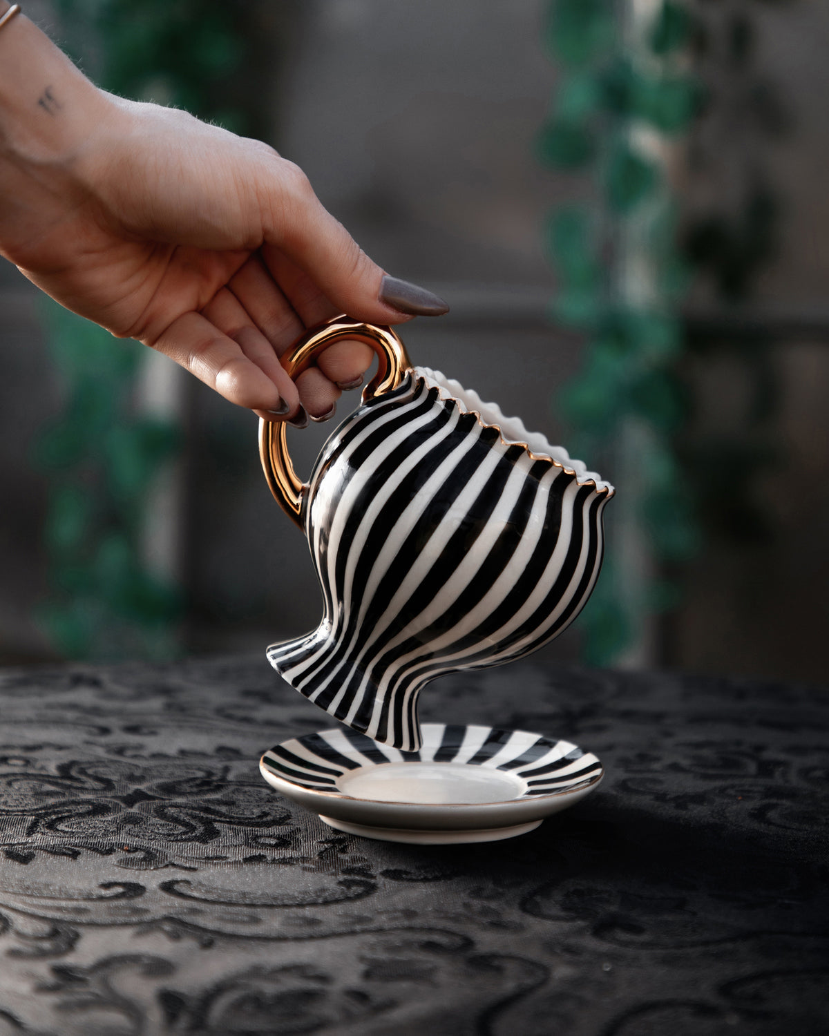 Teacup & Saucer | Grim & Ghostly Tea Set | Lively Ghosts